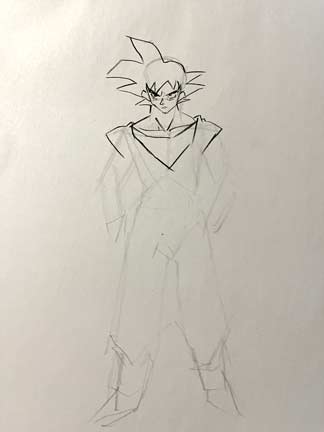 How to draw Dragonball Z Goku easy / simple / quick / tutorial drawing ...