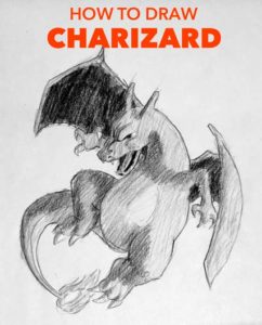 How to draw CHARIZARD easy step by step drawing tutorial - Barnett Gallery