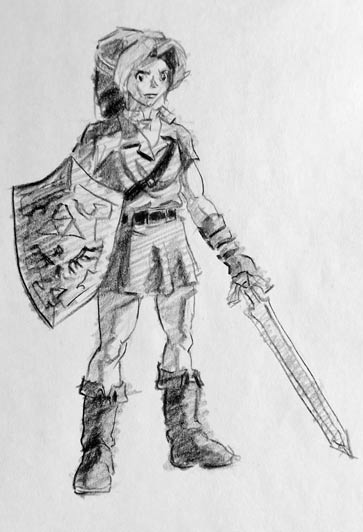 How to draw LINK / ZELDA drawing easy step by step - Barnett Gallery