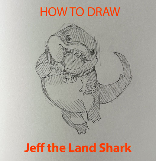 How to draw and shade a realistic Jeff the Land Shark drawing ...