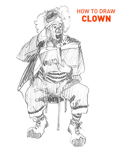 CLOWN drawing easy STEP BY STEP how to draw art realistic funny haha circus - Barnett Gallery