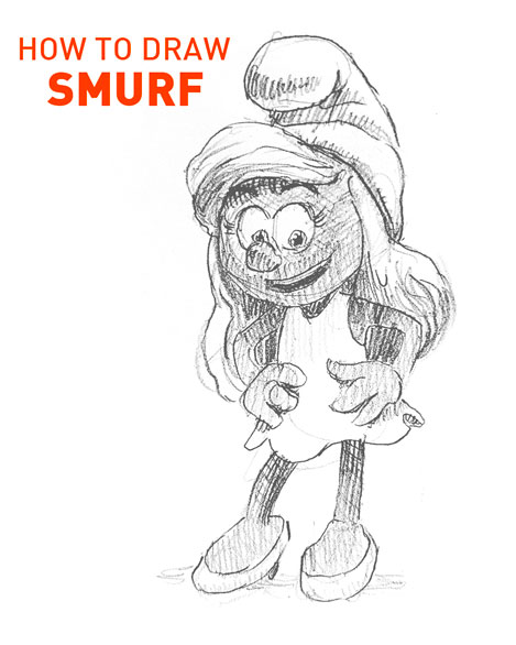 SMURF drawing easy STEP BY STEP how to draw art realistic cartoon ...