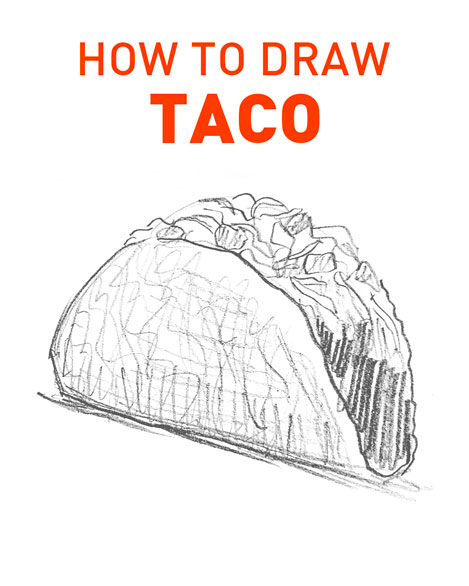 TACO drawing easy STEP BY STEP how to draw art realistic food - Barnett ...