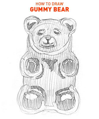 Gummy Bear drawing easy STEP BY STEP how to draw art realistic candy ...